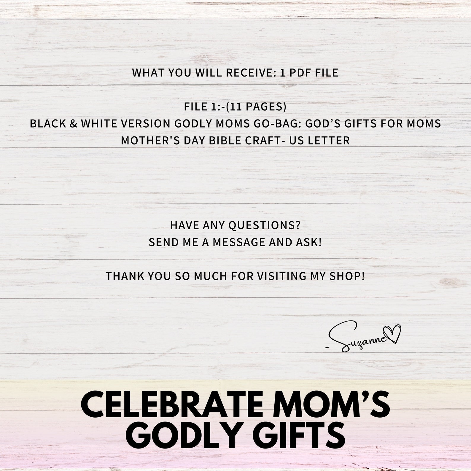 Mothers Day Bible Craft, Sunday School Gods Blessing for Moms Printable ...