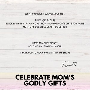 Mothers Day Bible Craft, Sunday School Gods Blessing for Moms Printable ...