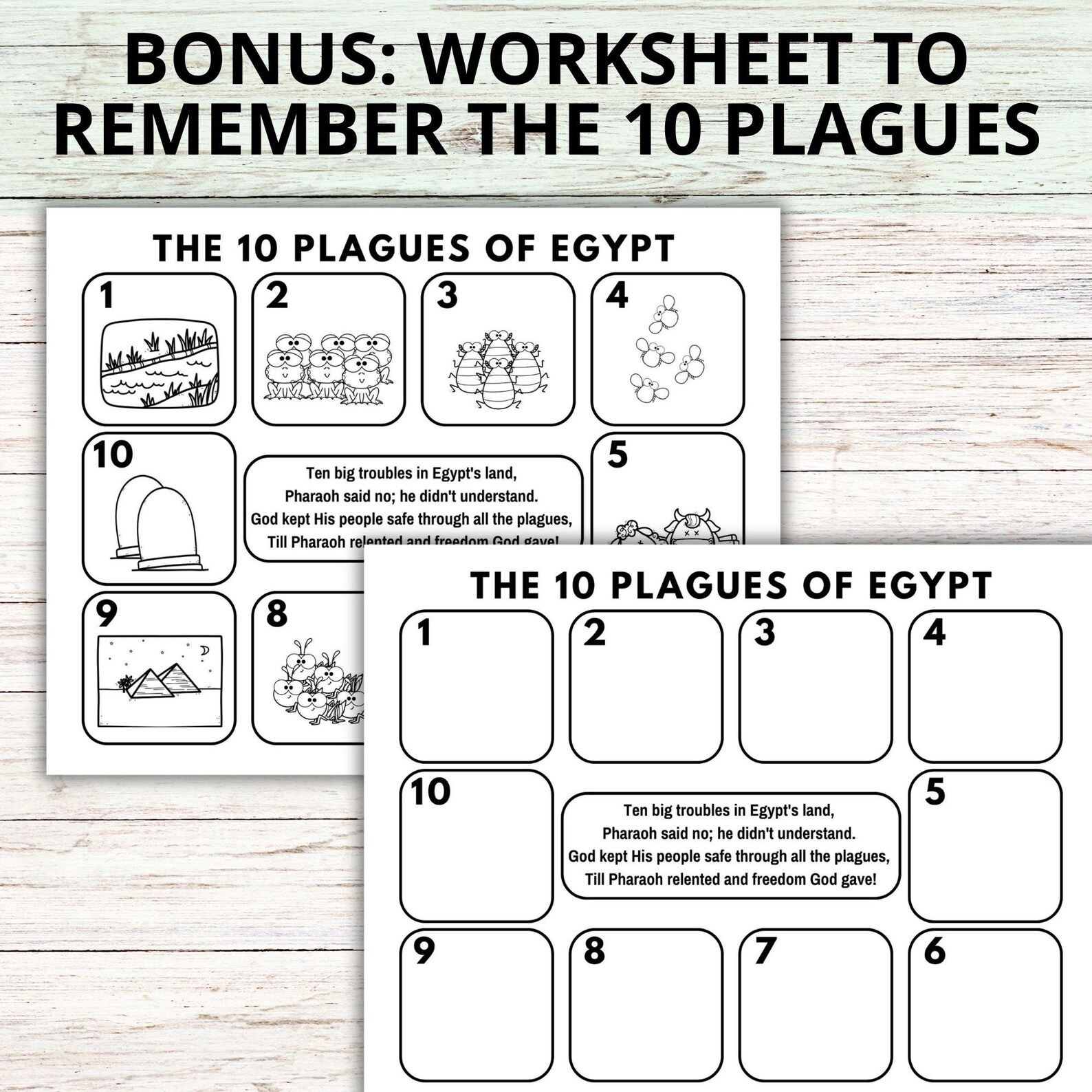 Ten Plagues of Egypt Bible Lesson and Activity, Sunday School Lesson ...