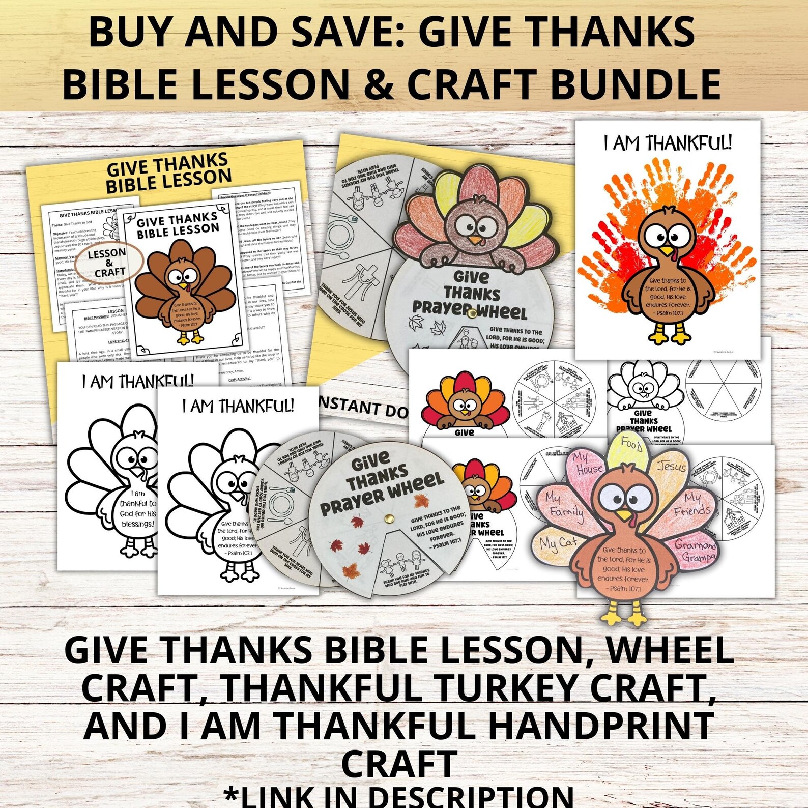 Give Thanks Thanksgiving Bible Lesson and Craft, Sunday School Bible ...