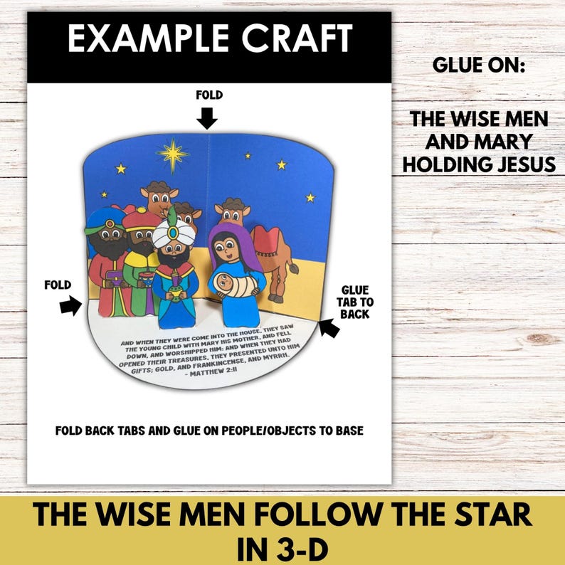 The Wise Men Follow the Star Bible Craft Activity, Matthew 2 Epiphany ...