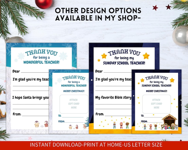 Printable Teacher Christmas Gift Card Holder, Teacher Appreciation ...