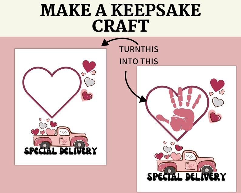 Valentine's Day Handprint Craft Bundle, Handprint Art Toddler and ...