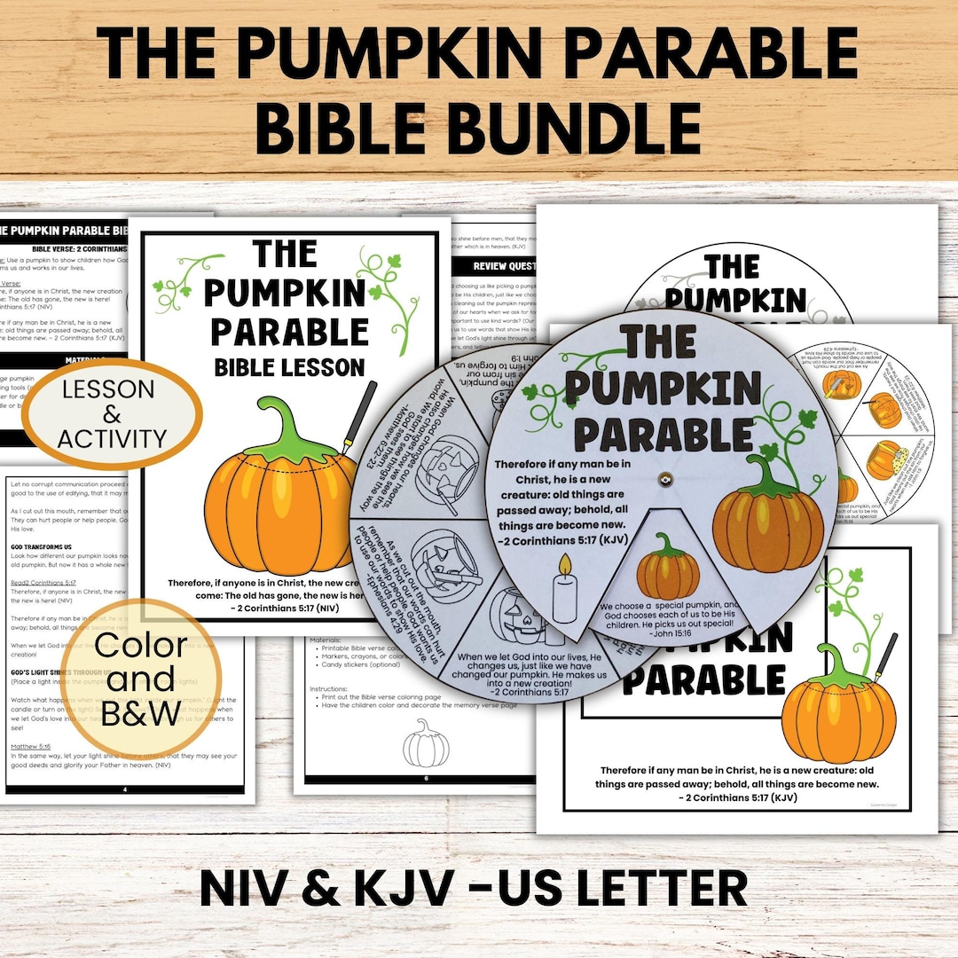 Christian Halloween Pumpkin Parable Bible Lesson and Wheel Craft ...