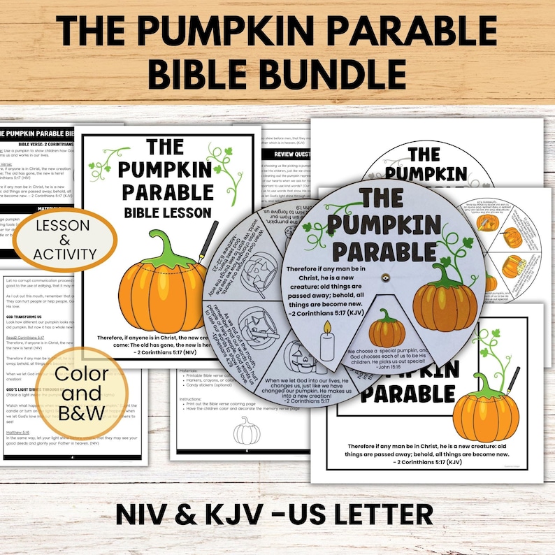 Christian Halloween Pumpkin Parable Bible Lesson and Wheel Craft ...