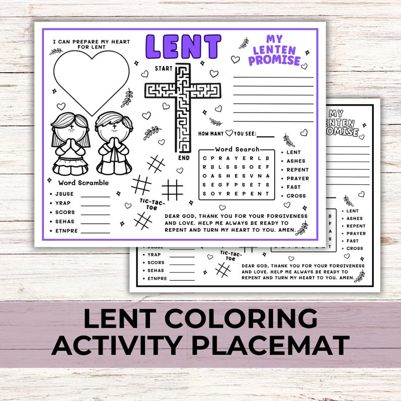 40 Days of Lent Calendar Activities Bundle for Kids, Lent Lesson for ...