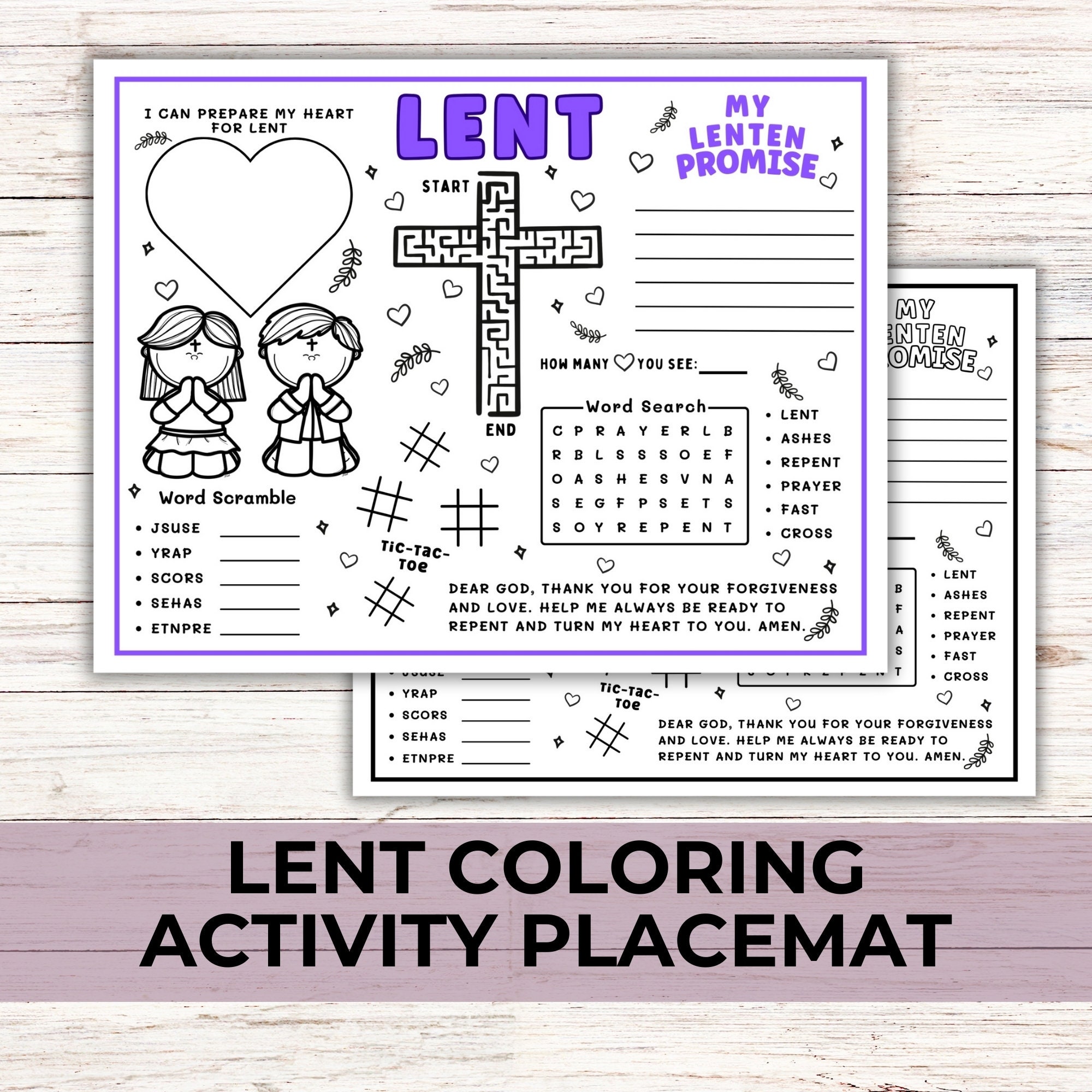 40 Days of Lent Calendar Activities Bundle for Kids, Lent Lesson for ...