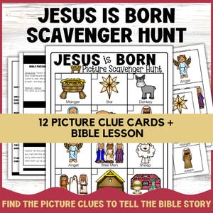 Jesus is Born Christmas Nativity Bible Lesson Church Scavenger Hunt ...