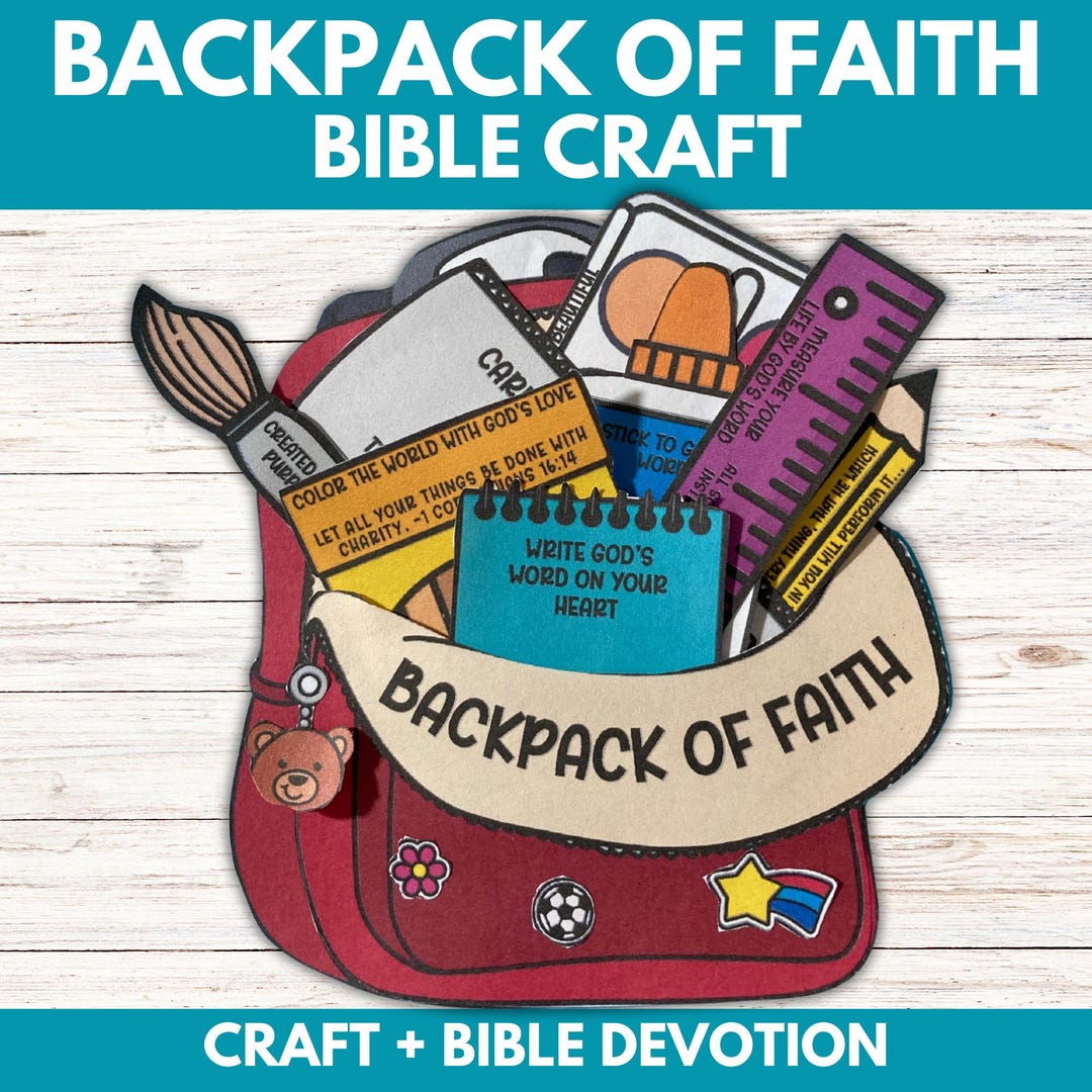 Back to School Backpack of Faith Bible Lesson Craft and Devotion ...