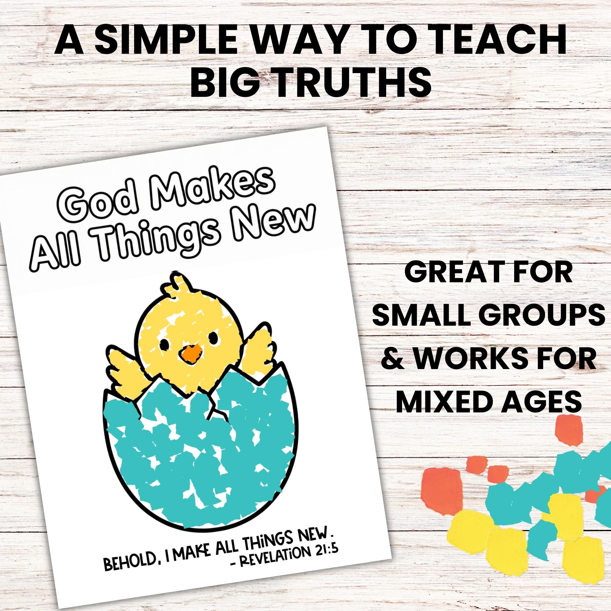 God Makes All Things New Torn Paper Bible Craft, Spring New Growth ...