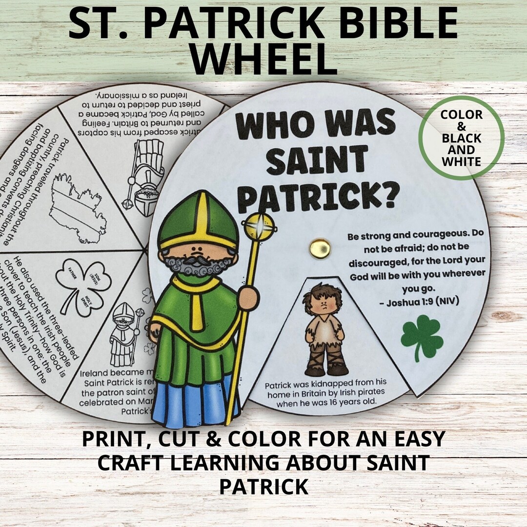 St. Patrick Bible Wheel Craft Sunday School Lesson for Kids, Saint ...