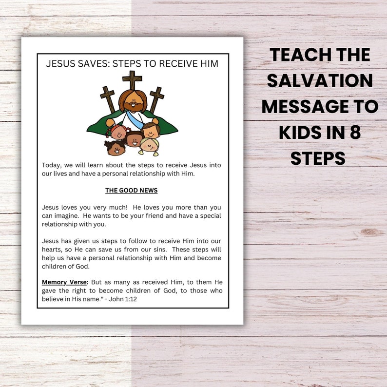 Jesus Saves Salvation Bible Lesson and Faith Prayer, Follow Jesus ...