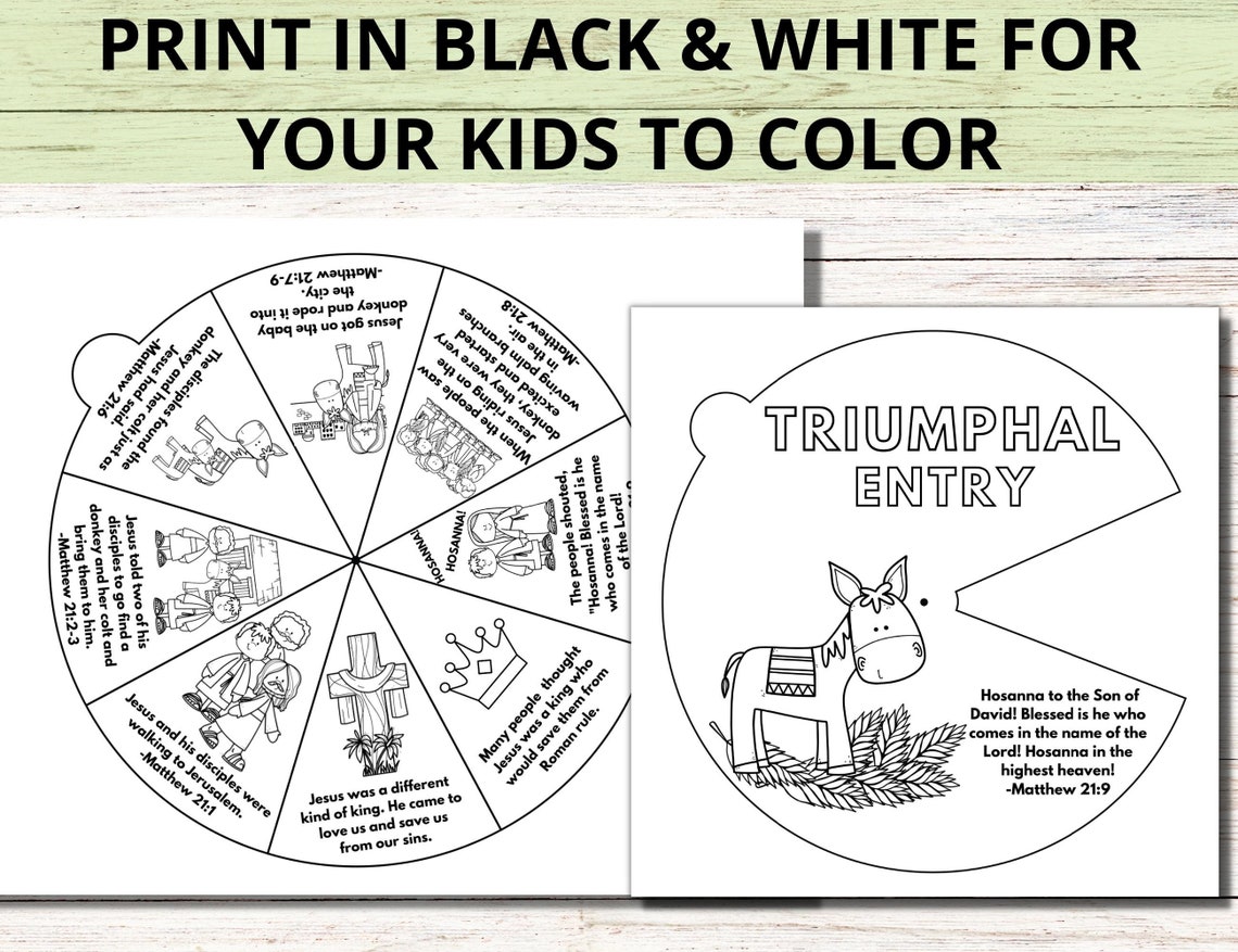 Palm Sunday Bible Craft Easter Bible Story Lesson Wheel Holy - Etsy