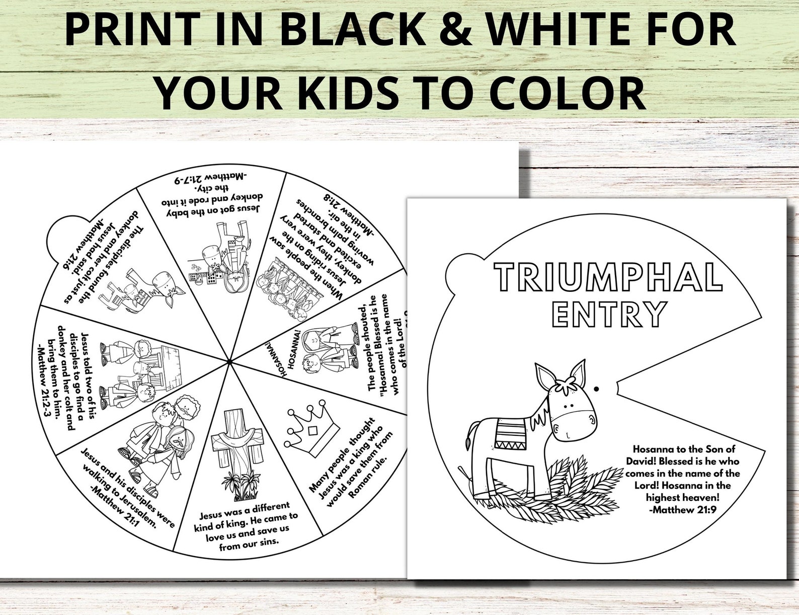 Palm Sunday Bible Craft Easter Bible Story Lesson Wheel Holy - Etsy