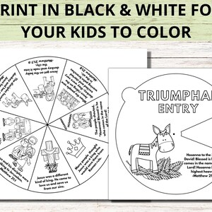Palm Sunday Bible Craft, Easter Bible Story Lesson Wheel, Holy Week ...