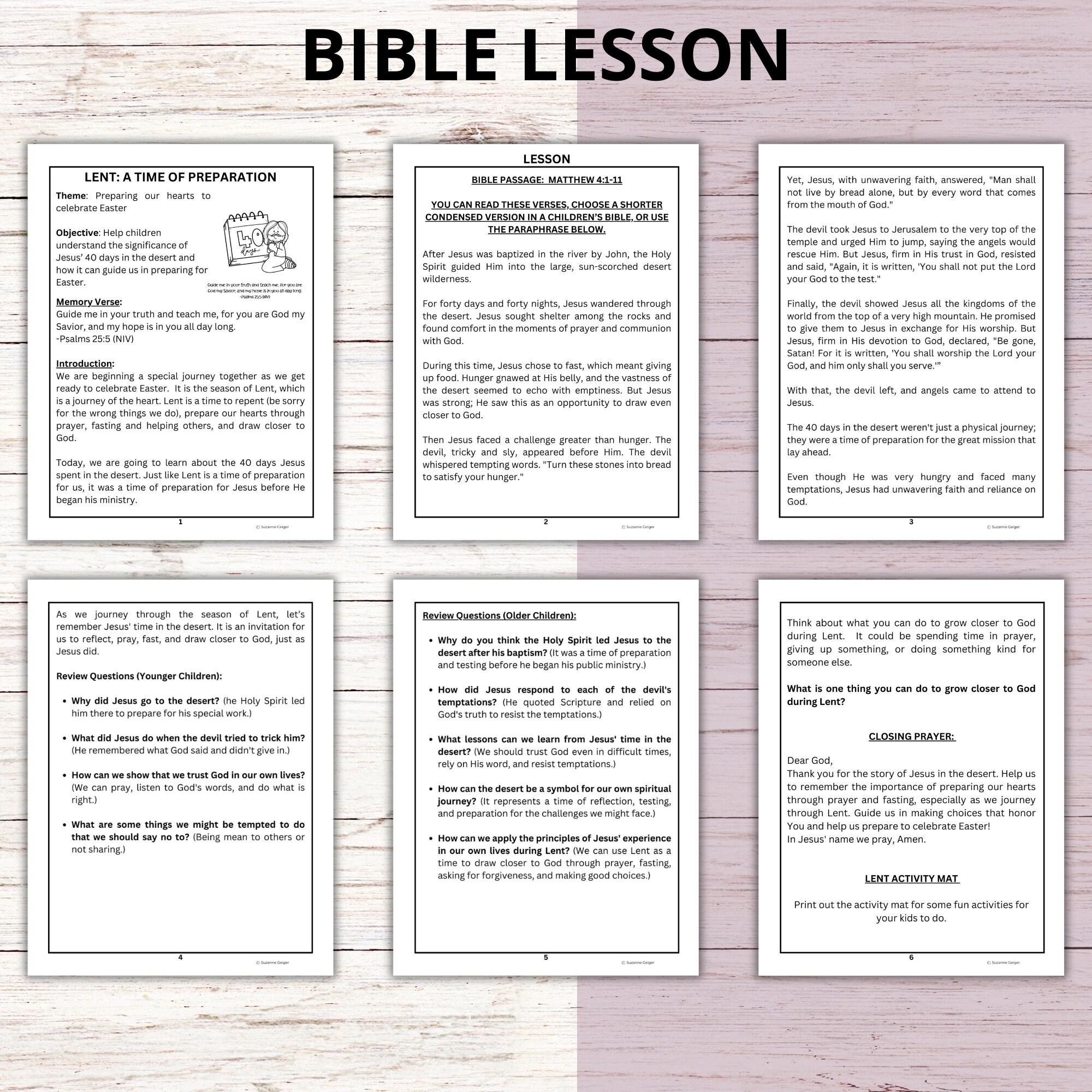 40 Days of Lent Calendar Activities Bundle for Kids, Lent Lesson for ...