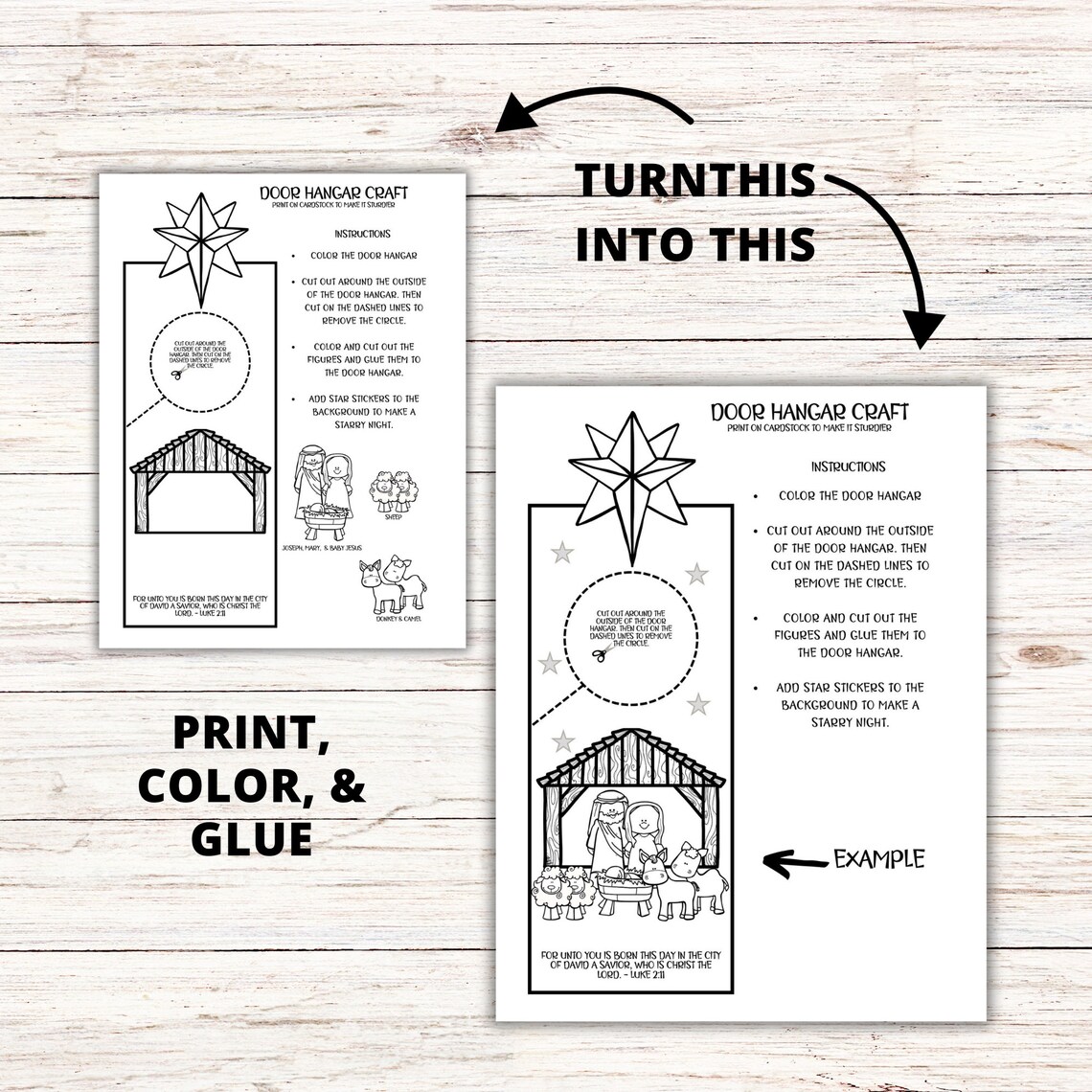 Nativity Story Christmas Bible Craft, Kids Sunday School Craft for ...