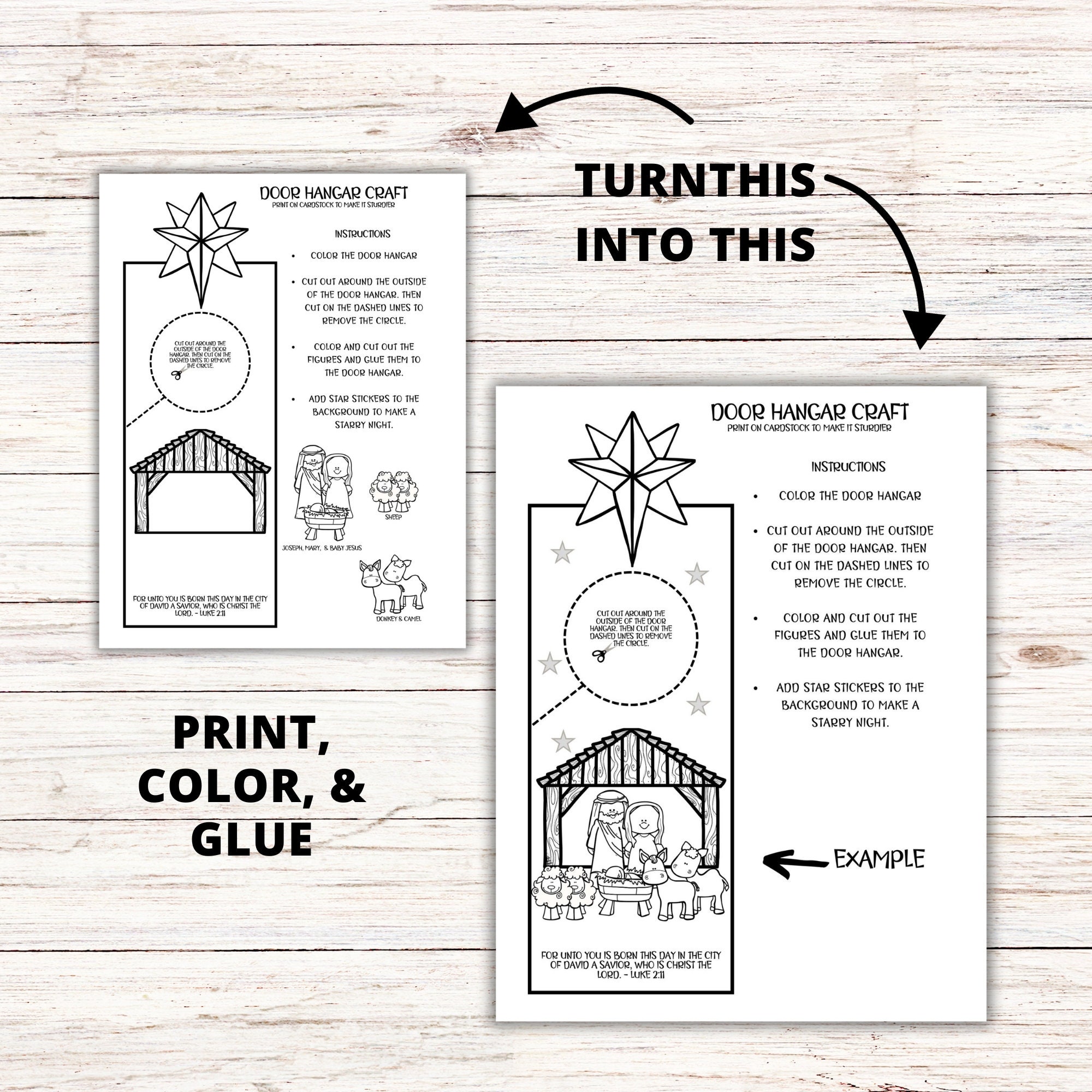 Nativity Story Christmas Bible Craft, Kids Sunday School Craft for ...