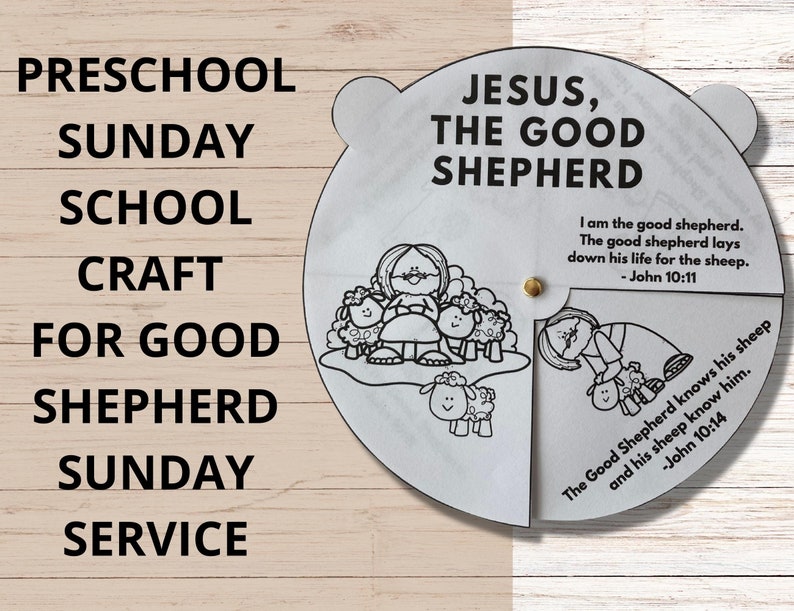 Jesus the Good Shepherd Bible Spinner Craft, John 10:1-16 Bible Lesson ...