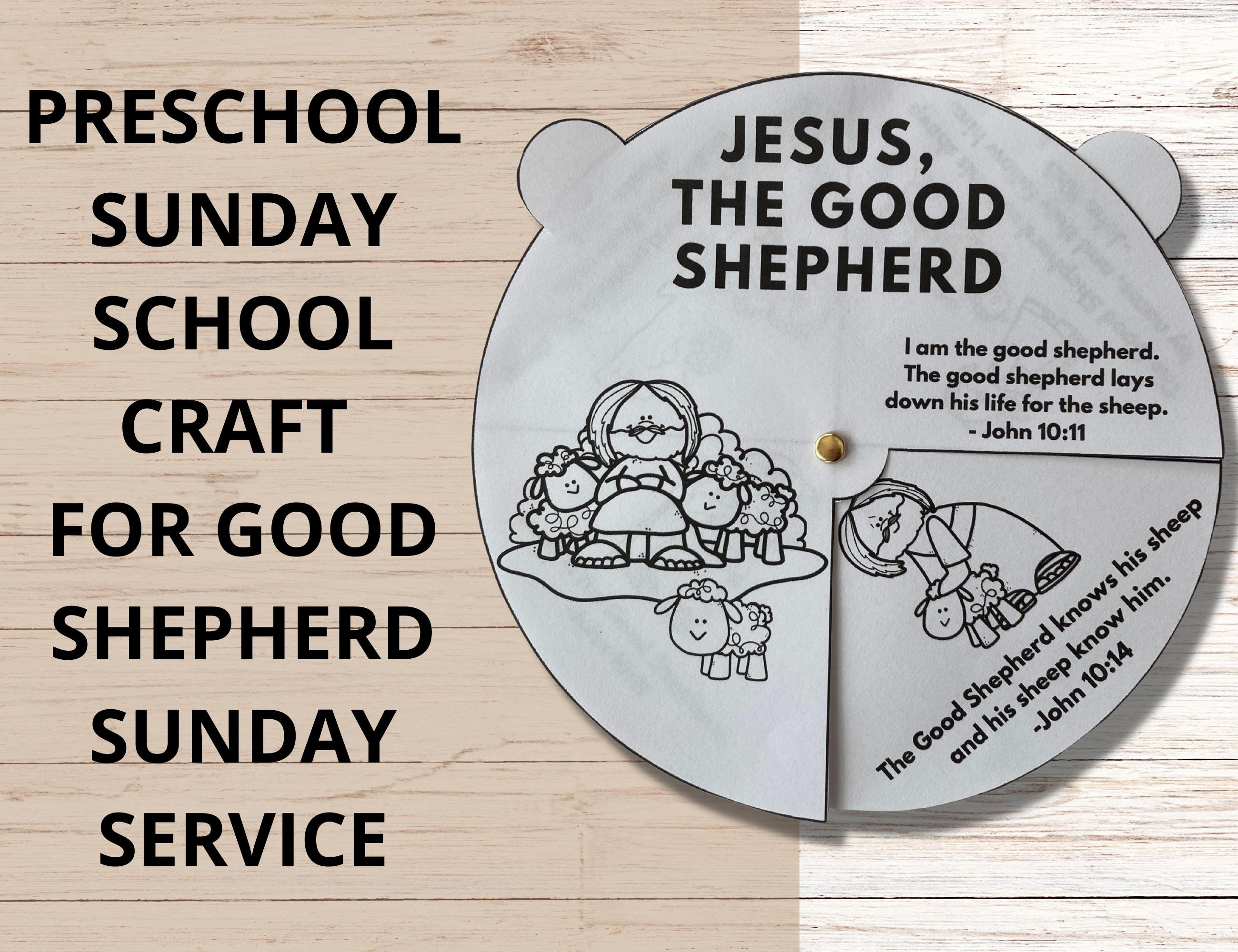 Jesus the Good Shepherd Bible Spinner Craft, John 10:1-16 Bible Lesson ...