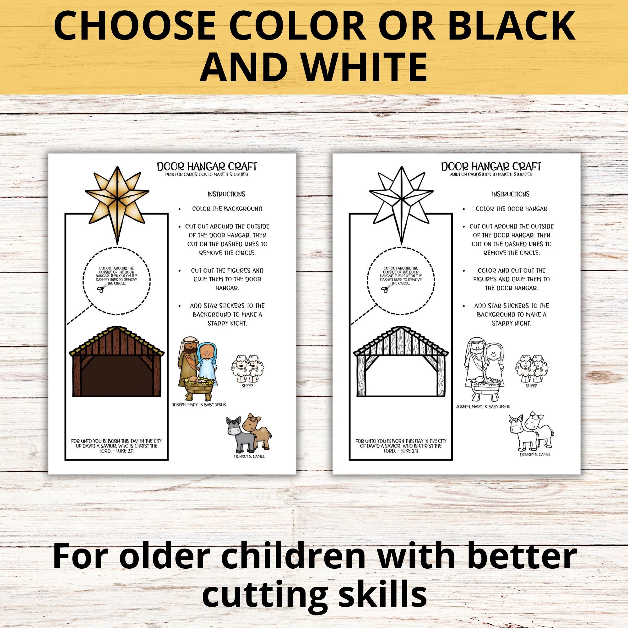 Nativity Story Christmas Bible Craft, Kids Sunday School Craft for ...