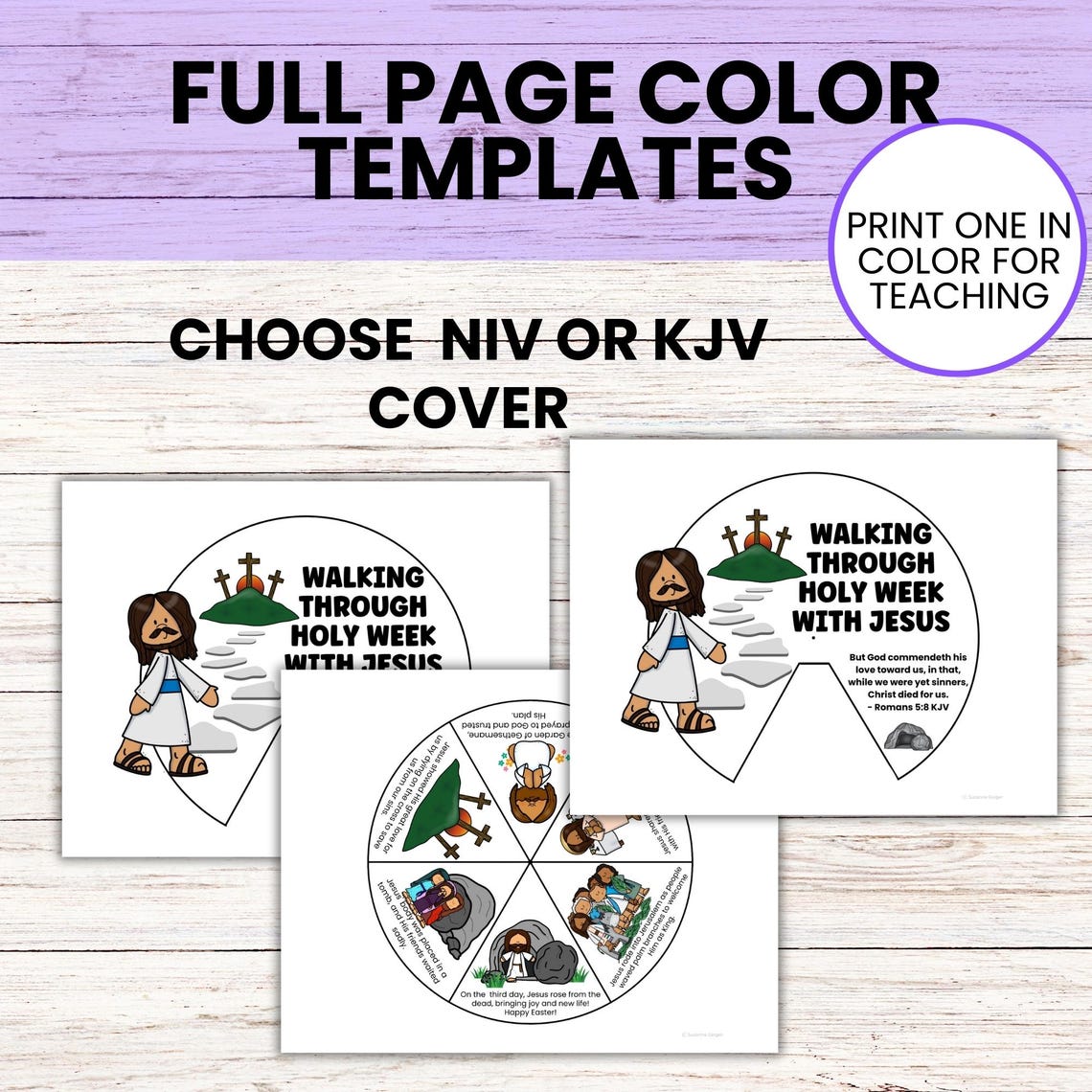 Holy Week Easter Story Bible Wheel Coloring Craft Sunday School ...