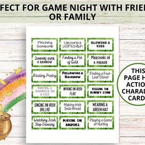 St. Patrick's Day Charades Game, St. Pattys Day Party Game for Kids and ...