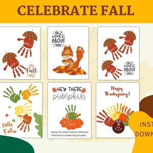 Fall Handprint Craft Bundle, Autumn Preschool Hand and Footprint ...