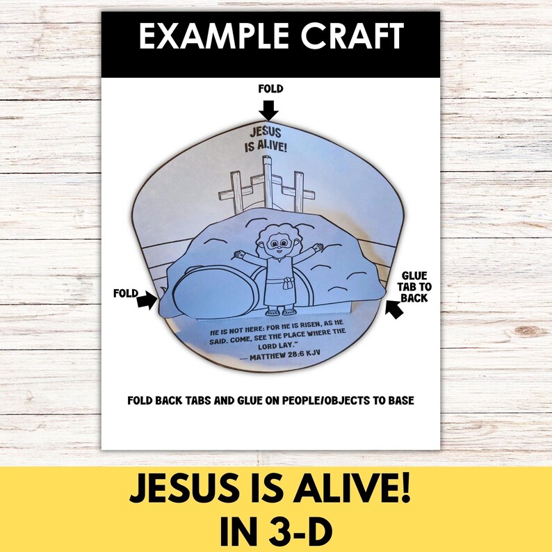 Jesus is Alive Easter Sunday Bible Craft Activity for Kids, Easter ...