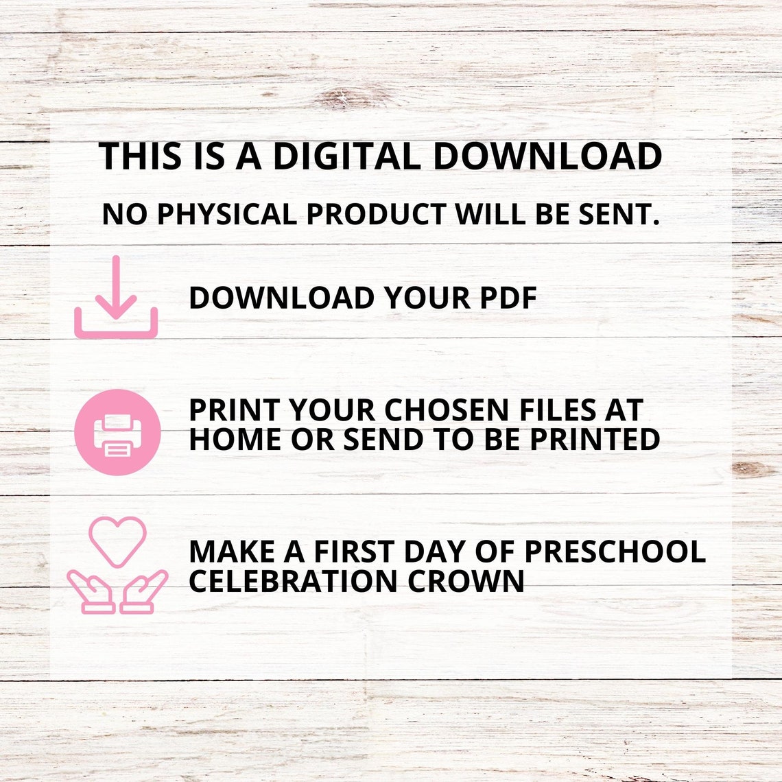 First Day of Preschool Crown Craft Activity Printable, English and ...