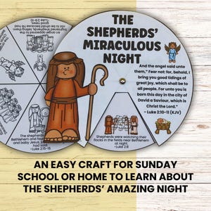Christmas Shepherds Nativity Bible Wheel Craft, Nativity Bible Coloring ...