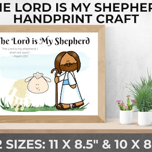 The Lord is My Shepherd Handprint Art, Sunday School Handprint Craft ...