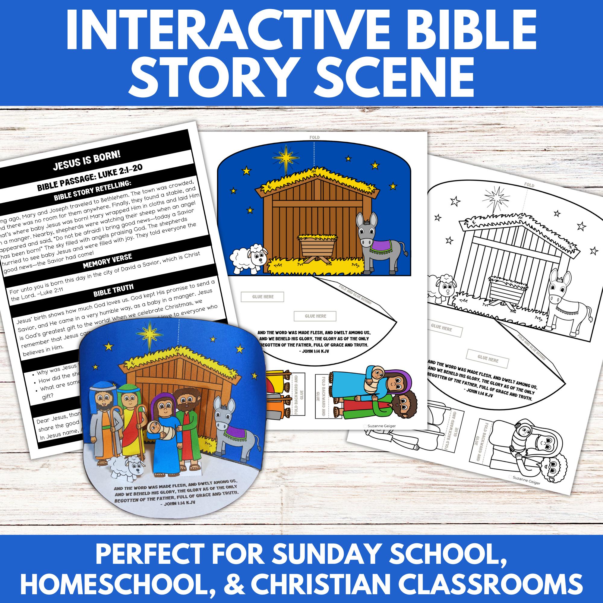 The Nativity Story Bible Craft Activity, Jesus is Born Bible Story 3D ...