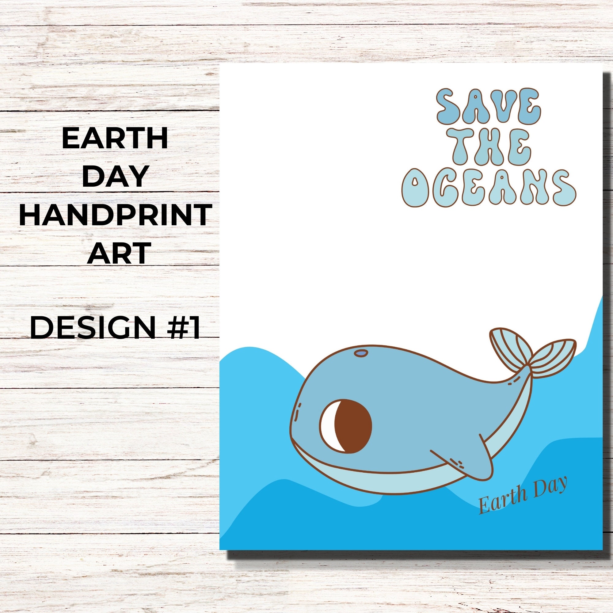 Earth Day Handprint Craft, Save the Oceans Whale Earth Day Handprint ...