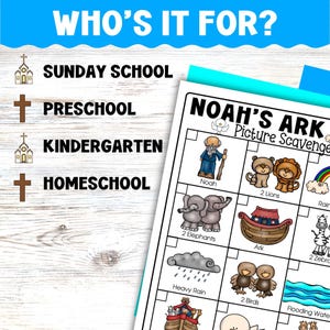 Noah's Ark Bible Lesson Scavenger Hunt Activity Prek, Sunday School ...
