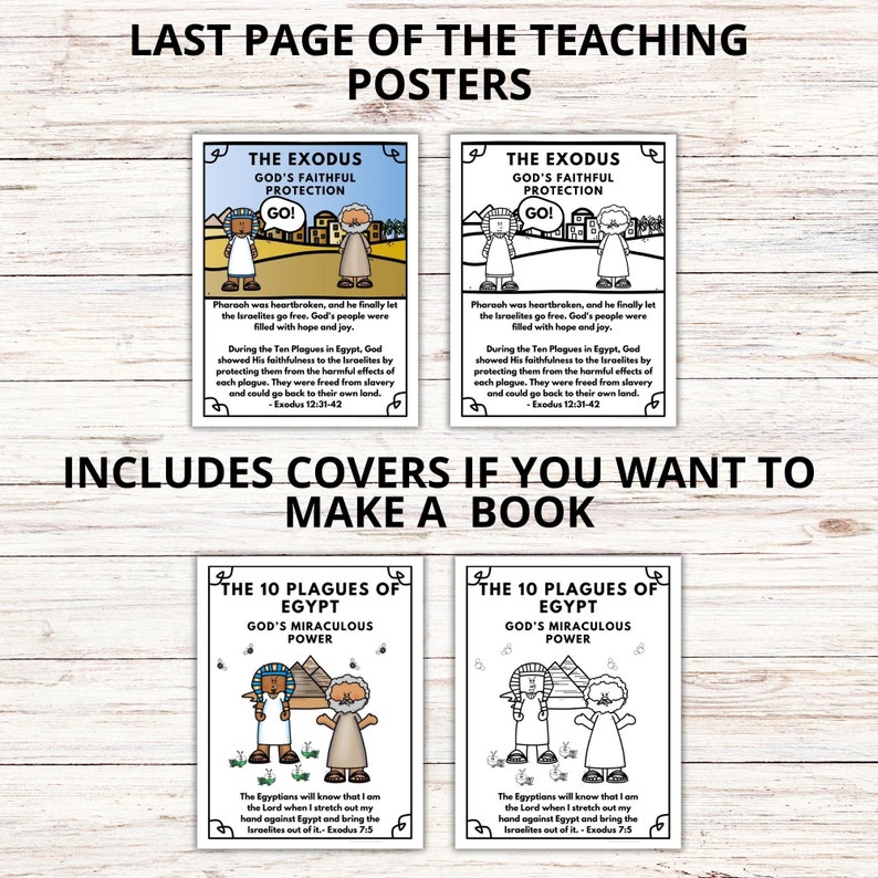 Ten Plagues of Egypt Bible Story Teaching Posters, Sunday School Lesson ...