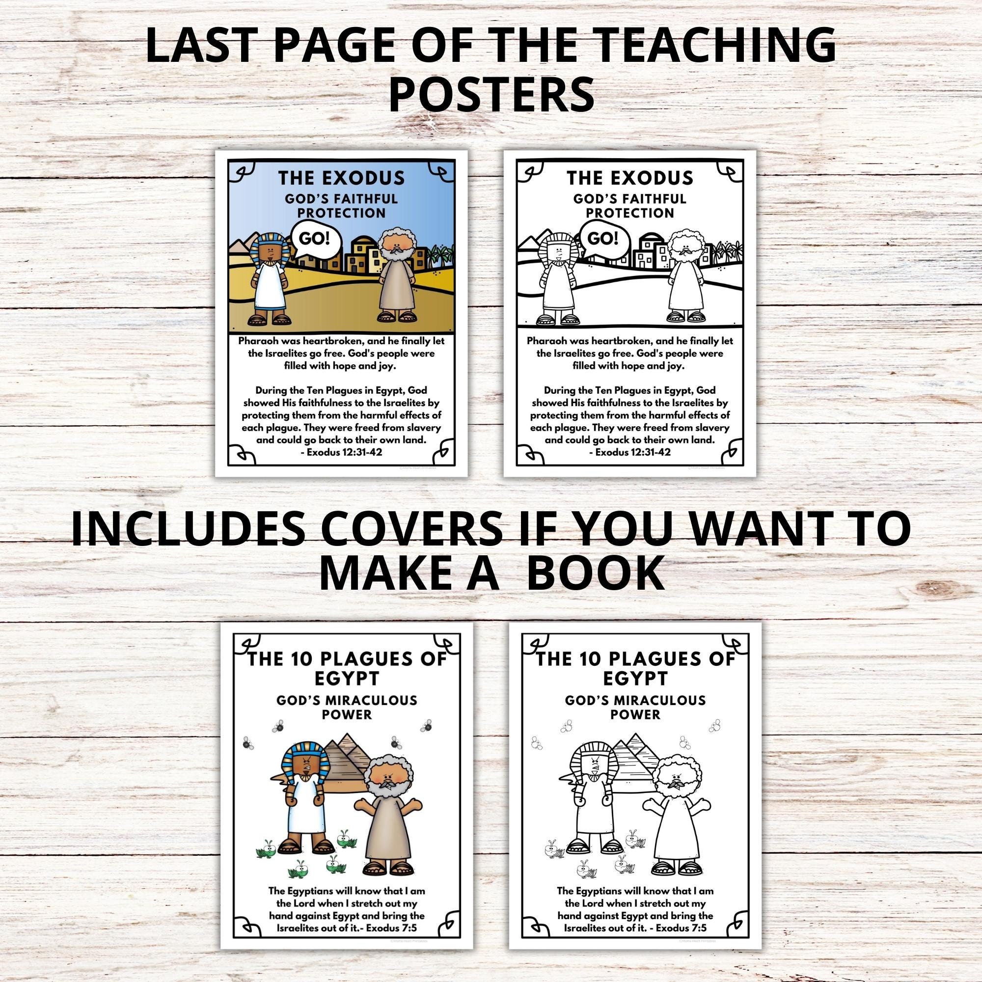 Ten Plagues of Egypt Bible Story Teaching Posters, Sunday School Lesson ...