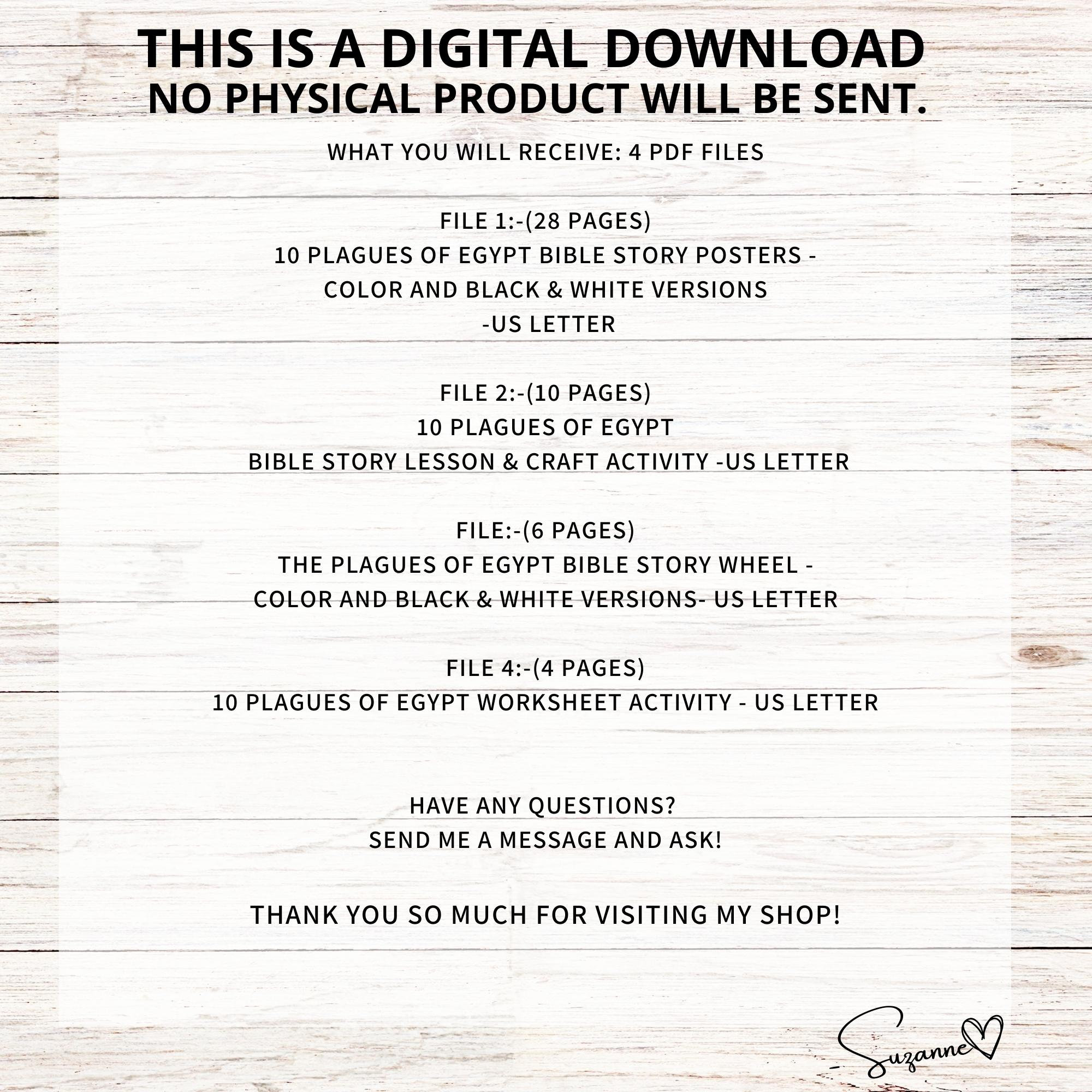 10 Plagues of Egypt Sunday School Lesson for Kids Bundle, Passover ...