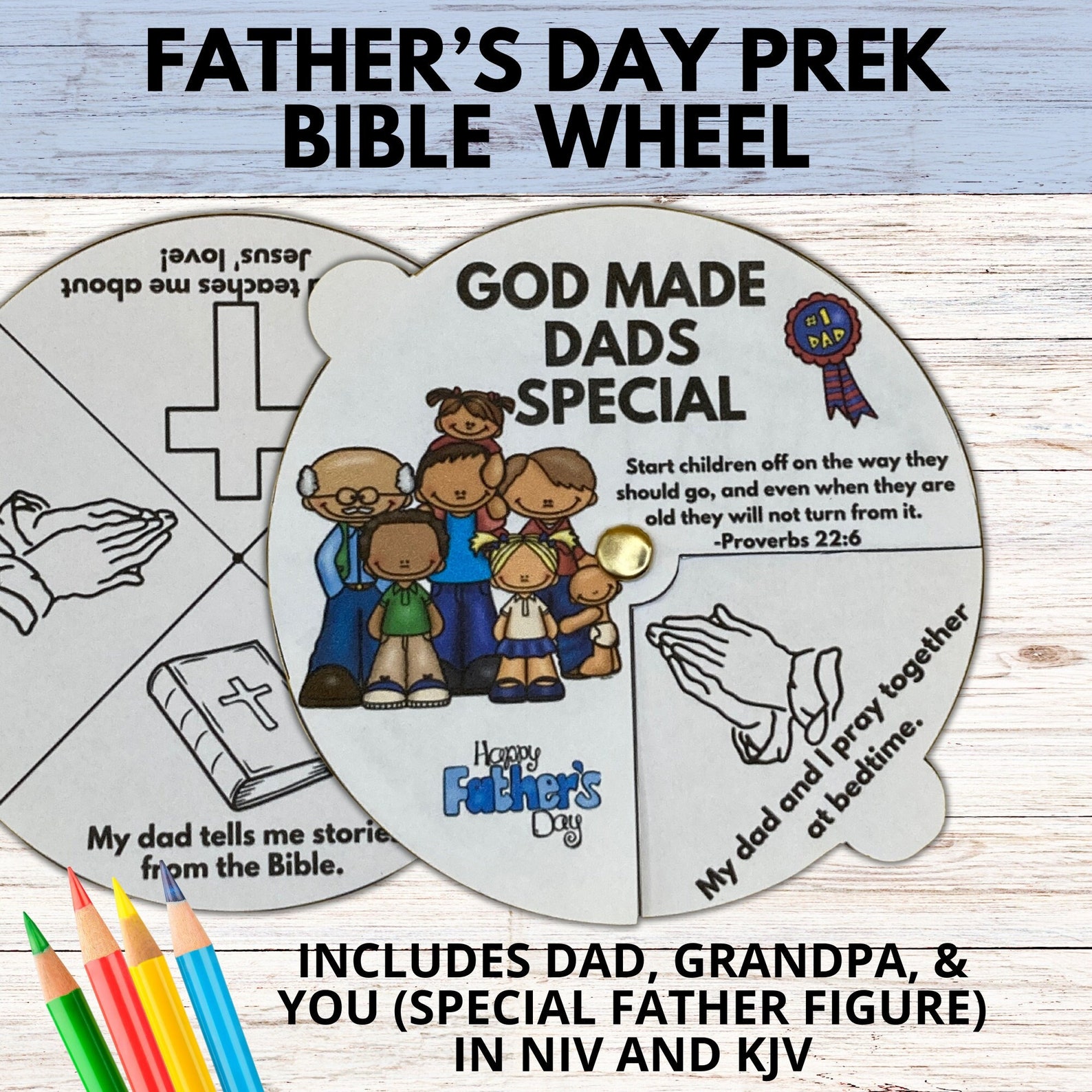 Fathers Day Preschool Church Craft for Dad: God Made Dads Special Bible ...