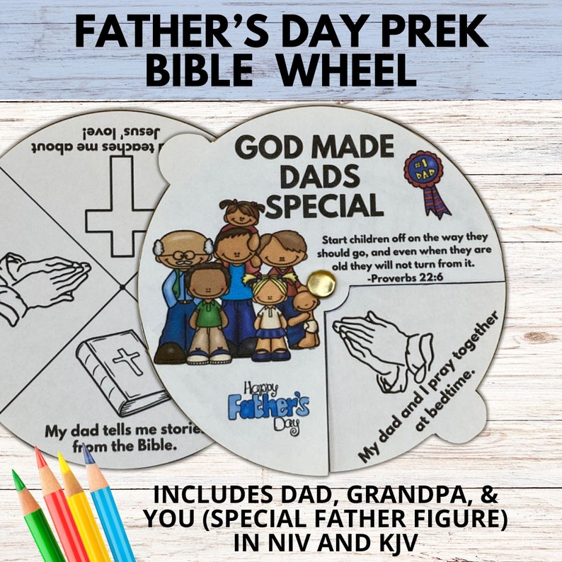 Fathers Day Preschool Church Craft for Dad: God Made Dads Special Bible ...