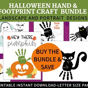 Halloween Handprint Craft Bundle, October Handprint Activity for ...