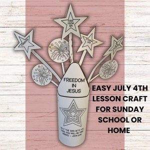 July 4th Sunday School Bible Craft Printable, Independence Day DIY ...