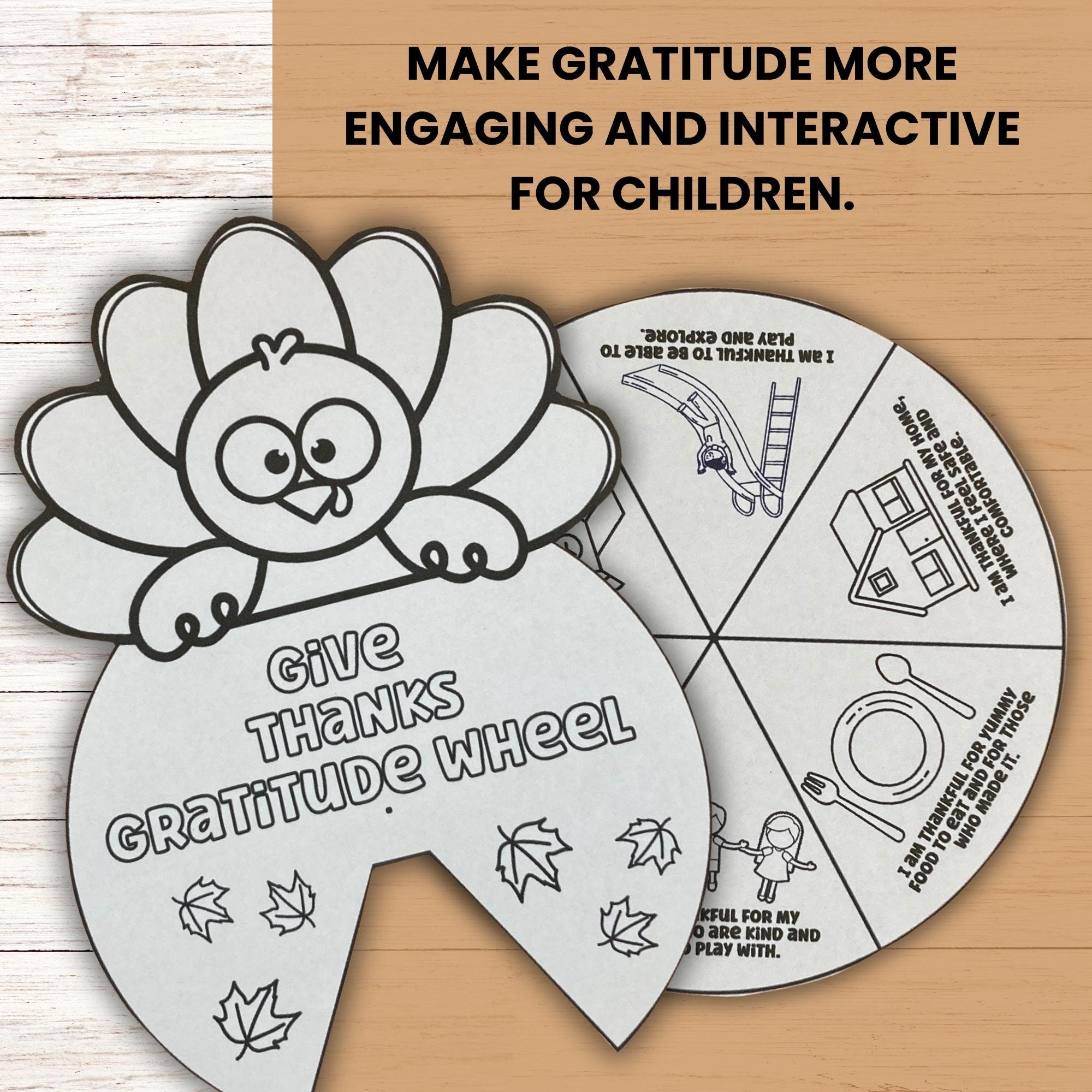 Thanksgiving Gratitude Coloring Craft, Kids Fall Gratitude Activity ...