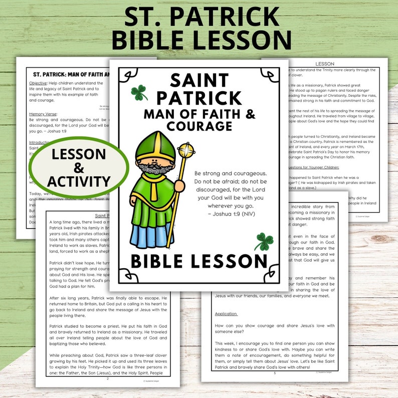St. Patrick Sunday School Bible Lesson Plan for Kids, Saint Patrick's ...