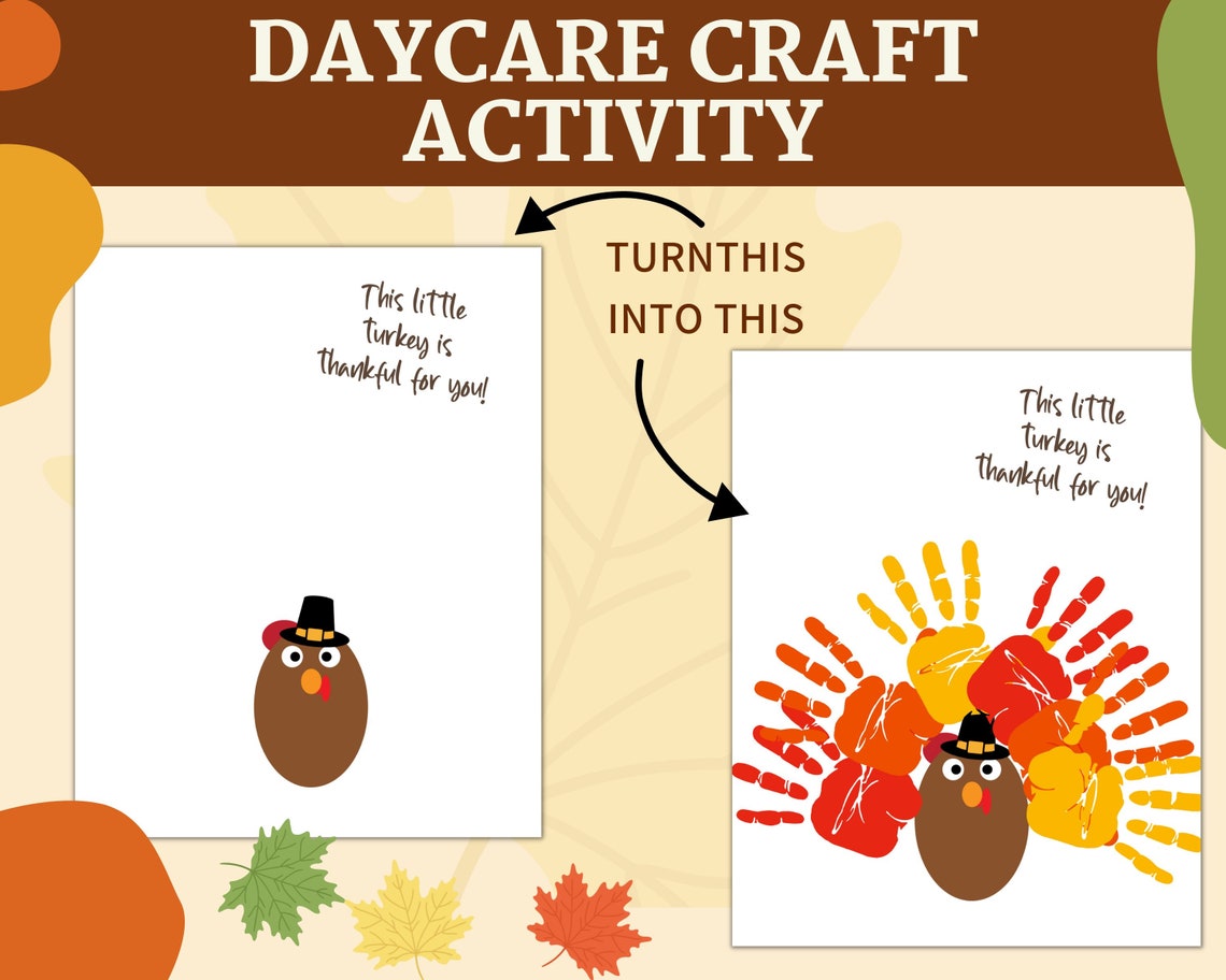 Thanksgiving Turkey Handprint Craft, Autumn Preschool and Toddler ...