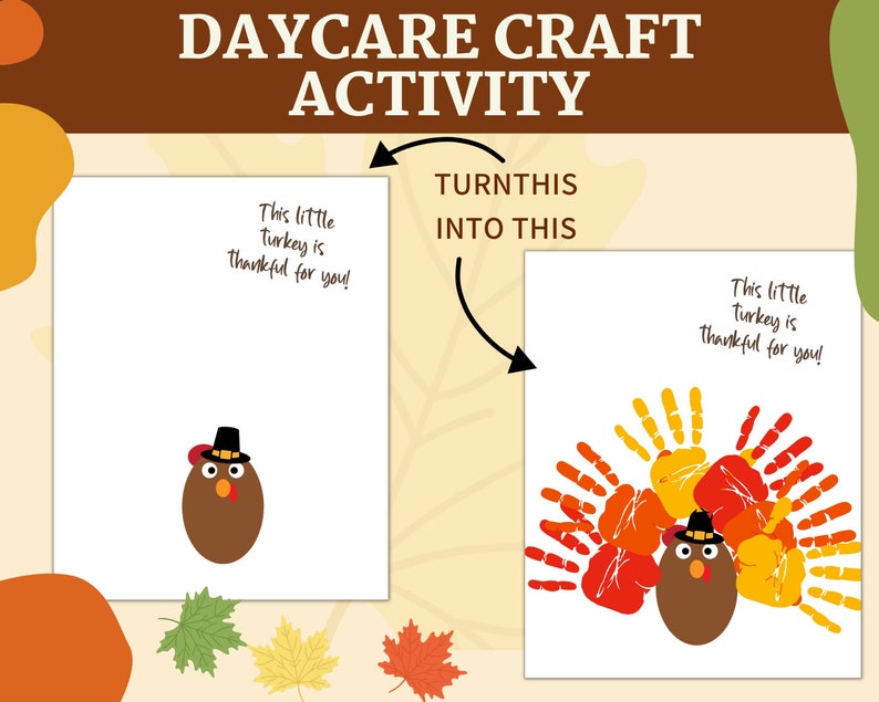 Thanksgiving Turkey Handprint Craft, Autumn Preschool and Toddler ...