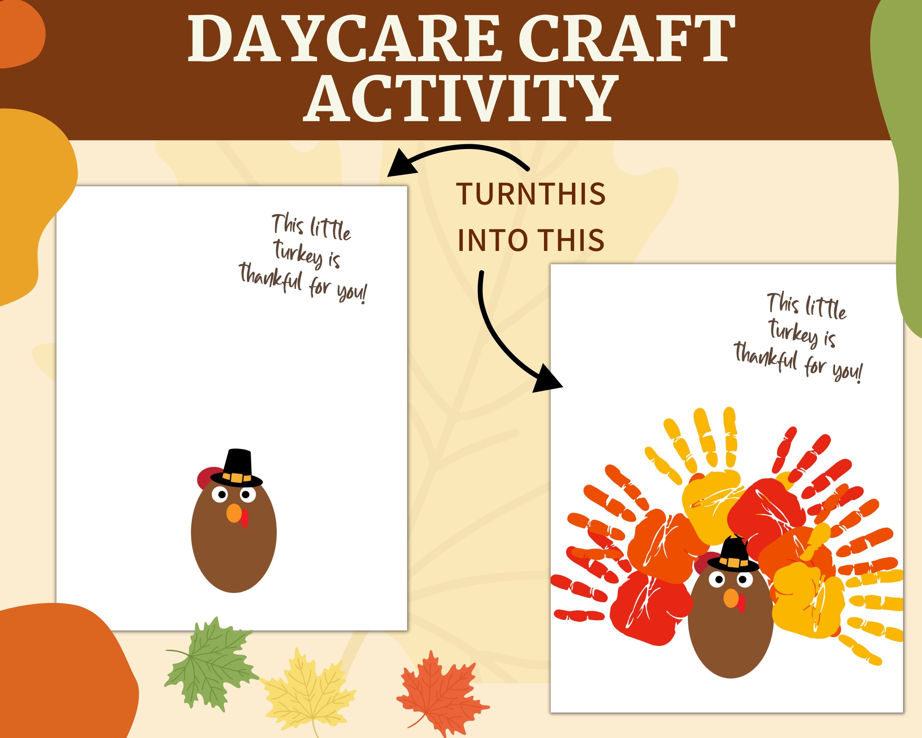 Thanksgiving Turkey Handprint Craft, Autumn Preschool and Toddler ...