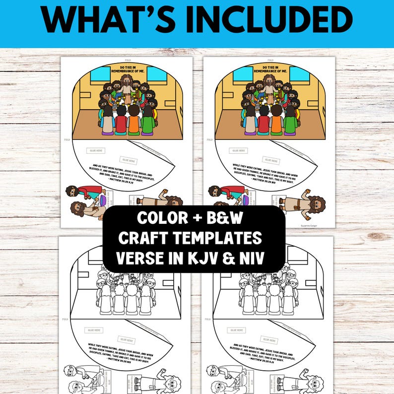 The Last Supper Bible Craft Activity, Last Supper Easter Bible Story 3D ...