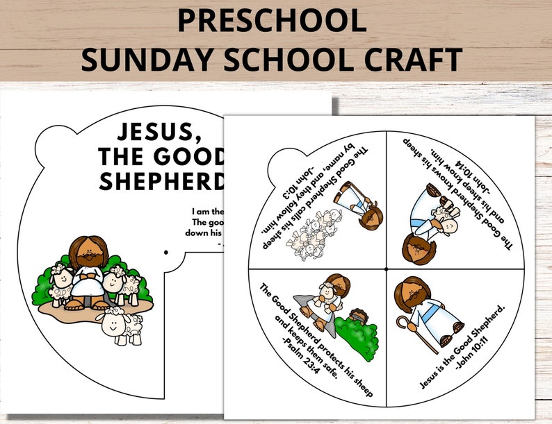 Jesus the Good Shepherd Bible Spinner Craft, John 10:1-16 Bible Lesson ...