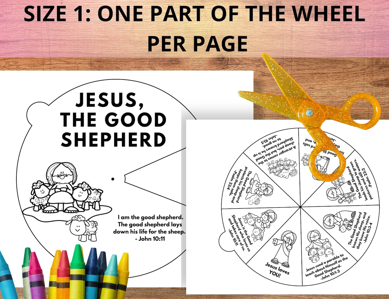 The Good Shepherd Bible Wheel Craft, John 10:1-16 Bible Lesson, Sunday ...